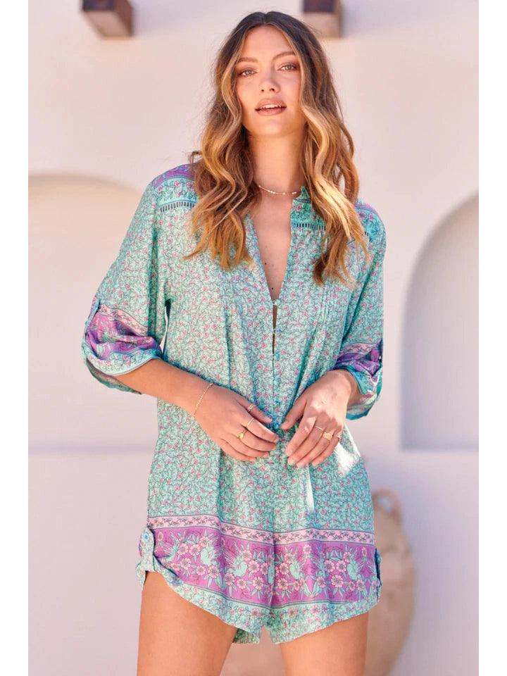 JAASE Aqua Love Birds Print Brinley Playsuit – AUSOUTLET.com.au