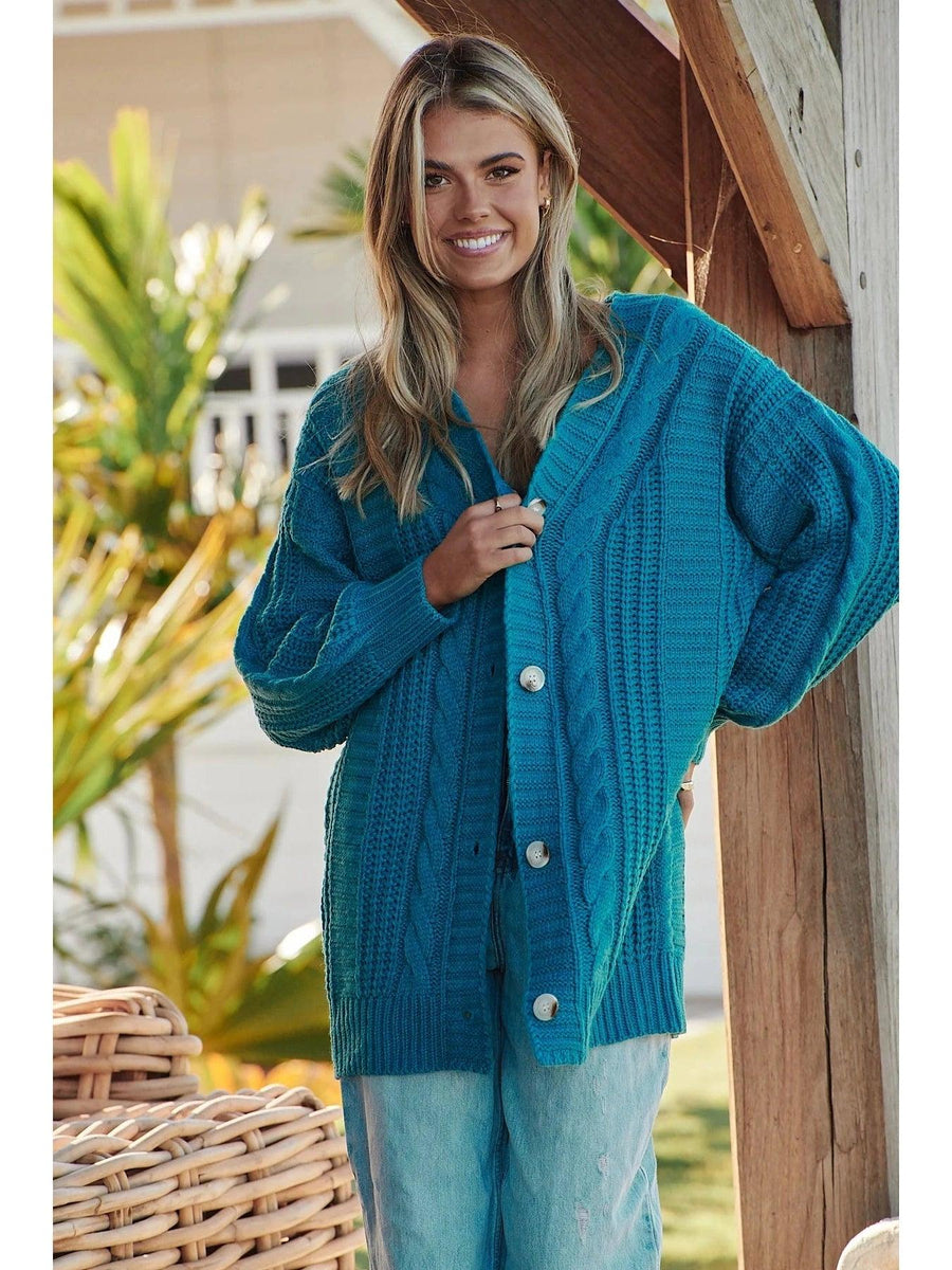 JAASE Azure Knit Cardigan - Teal – AUSOUTLET.com.au