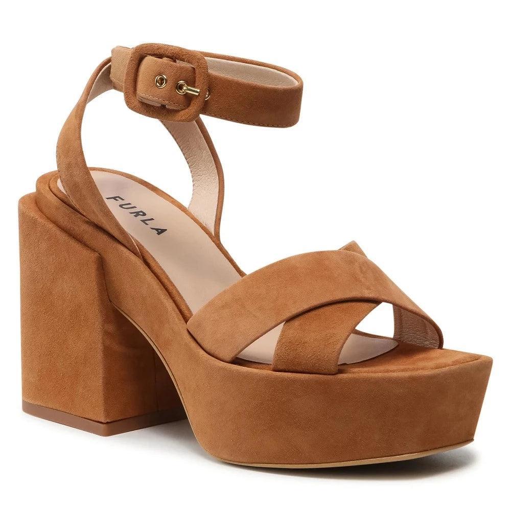Furla Women's Cross Platform Sandal Heels - Miele Tan – AUSOUTLET.com.au